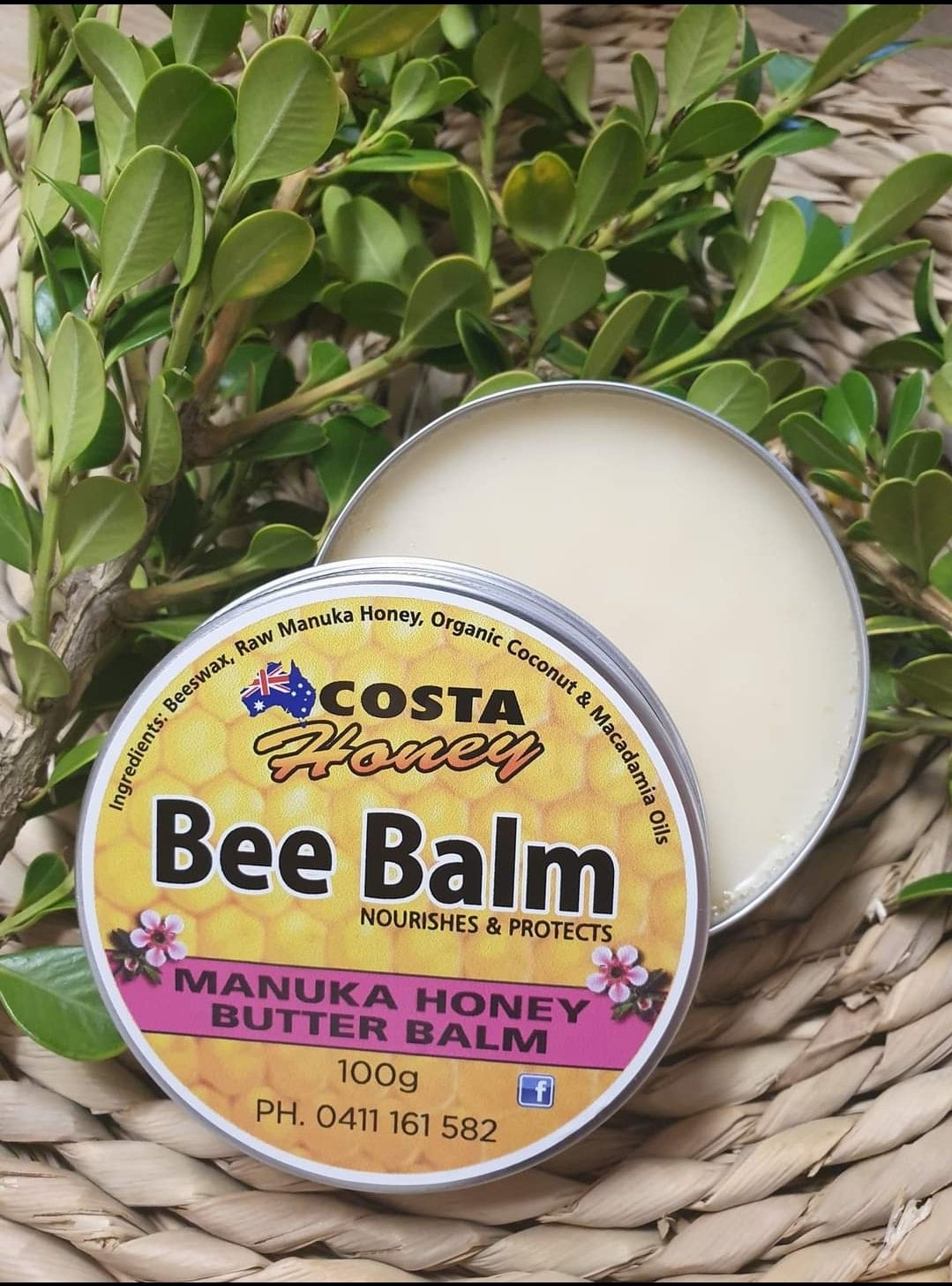 Manuka honey butter balm 100g tin (large) | Costa Honey